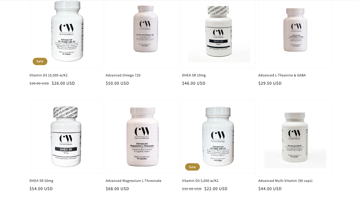 Supplements - Central Wellness Medical & Aesthetic Billings MT